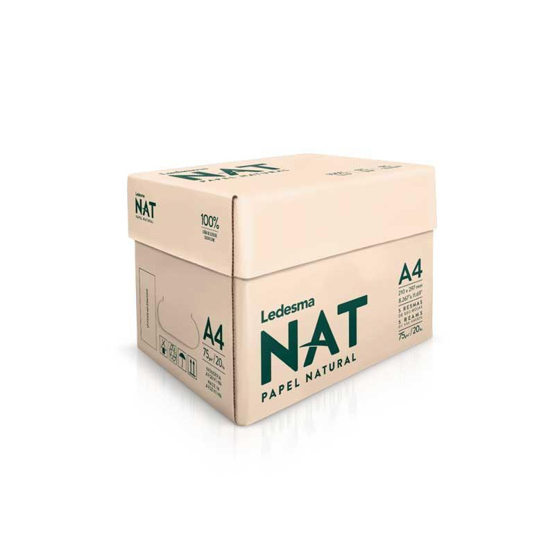 Caja 5 Paquetes Papel 500h Fibra CaÑa Azucar 75gr Natural